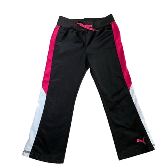 Puma | Bottoms | Puma Girls Track Pants Black And Pink 4t | Poshmark